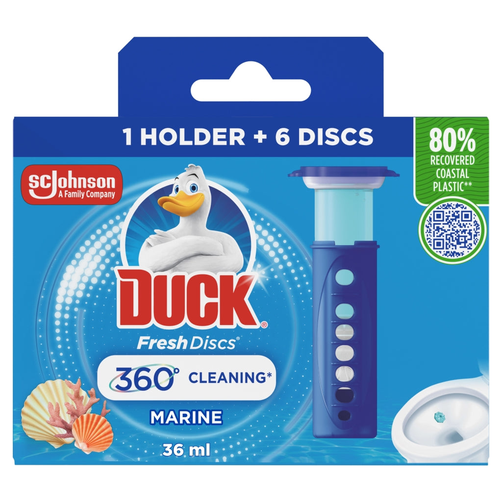 Toilet Duck Fresh Disc Holder Starter Pack Marine 6s 36ml ...