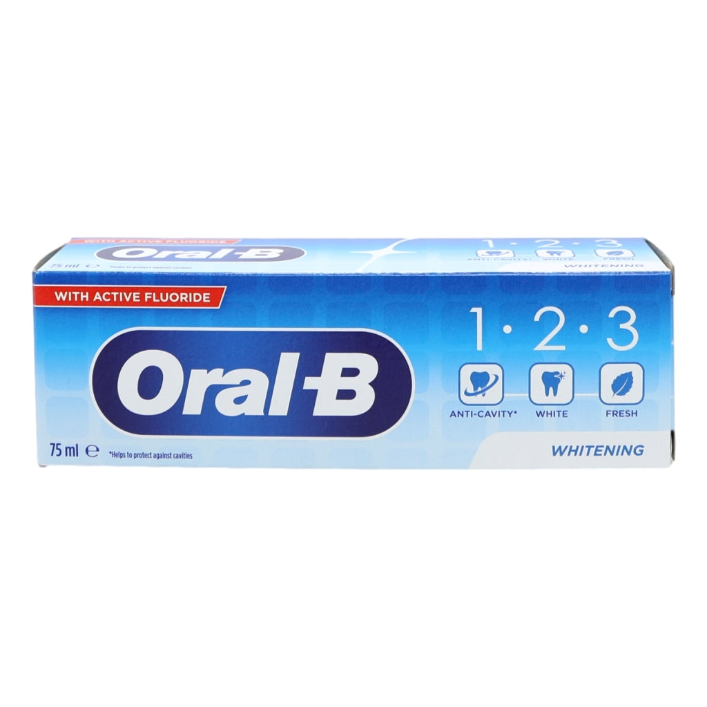 Oral B Toothpaste 123 75ml Whitening | 8700216787307 | Intamarque Wholesale
