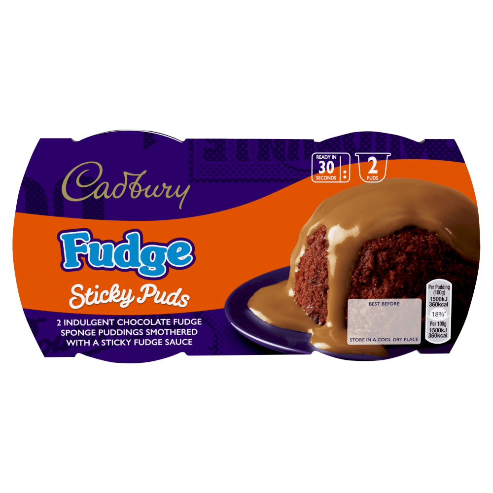 Cadbury Fudge Sticky Puds 2 x 95g | 5000221508748 | UK Food & Drink ...