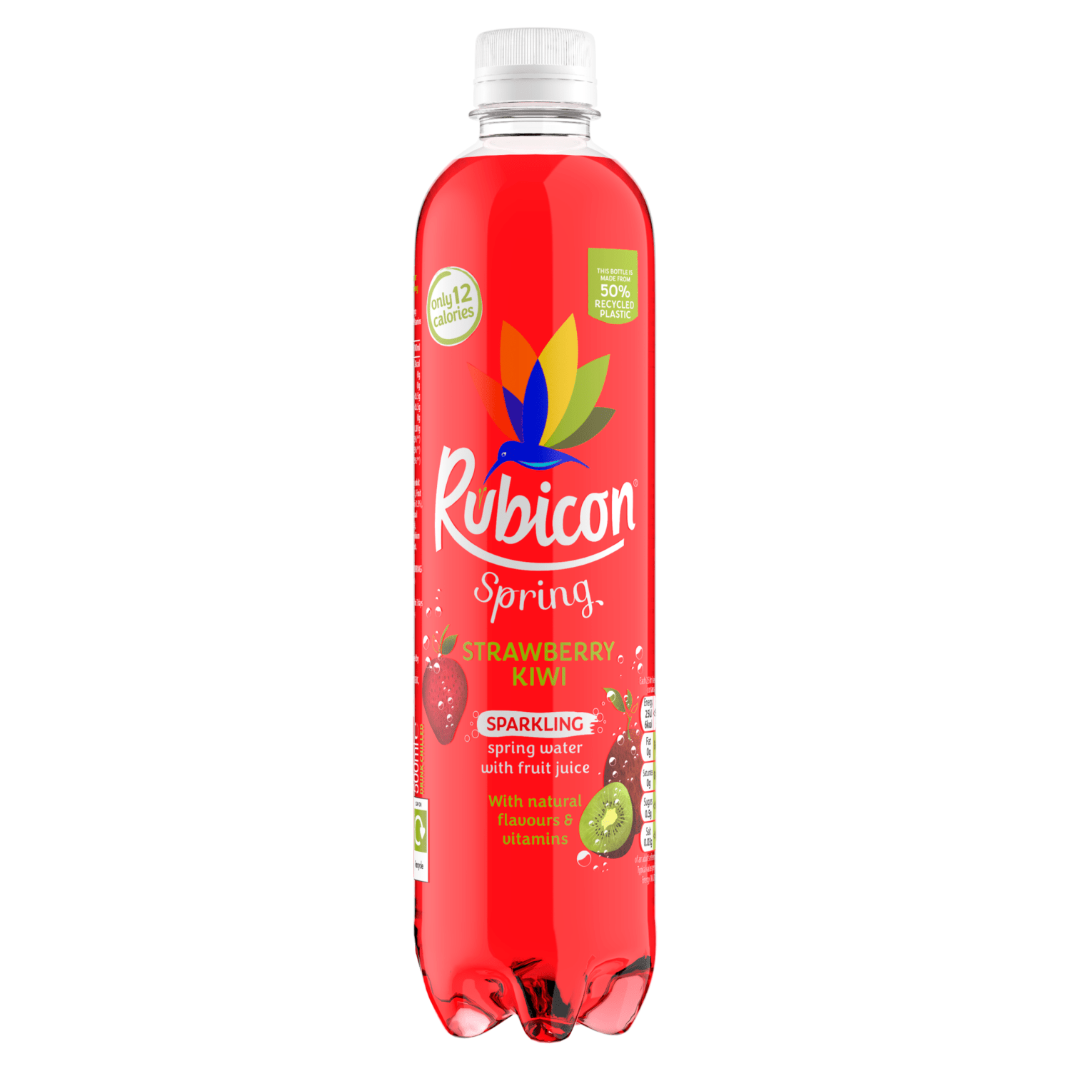 Rubicon Spring Strawberry Kiwi Flavoured Sparkling Spring Water 500ml ...