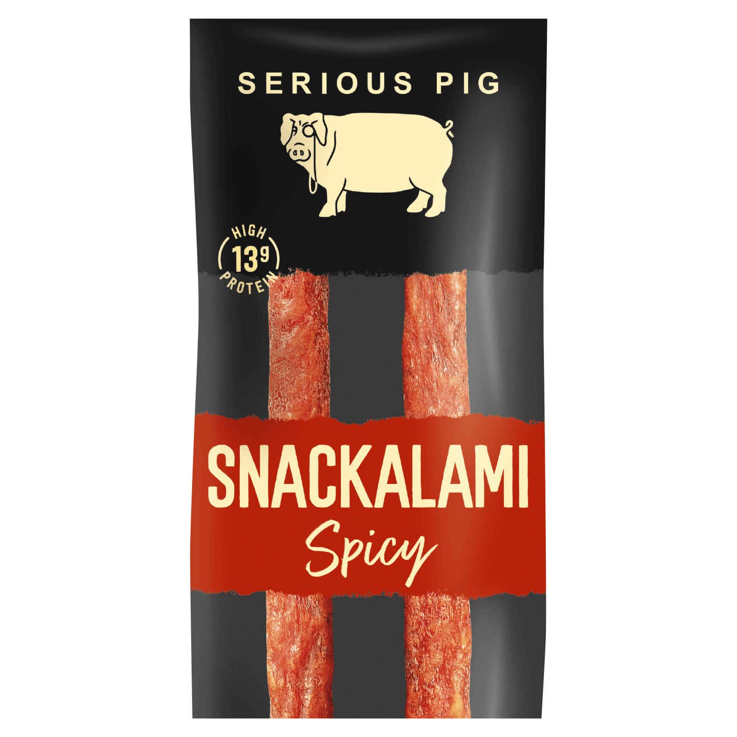 Serious Pig Snackalami Spicy 30g | 5060234311162 | UK Food & Drink ...