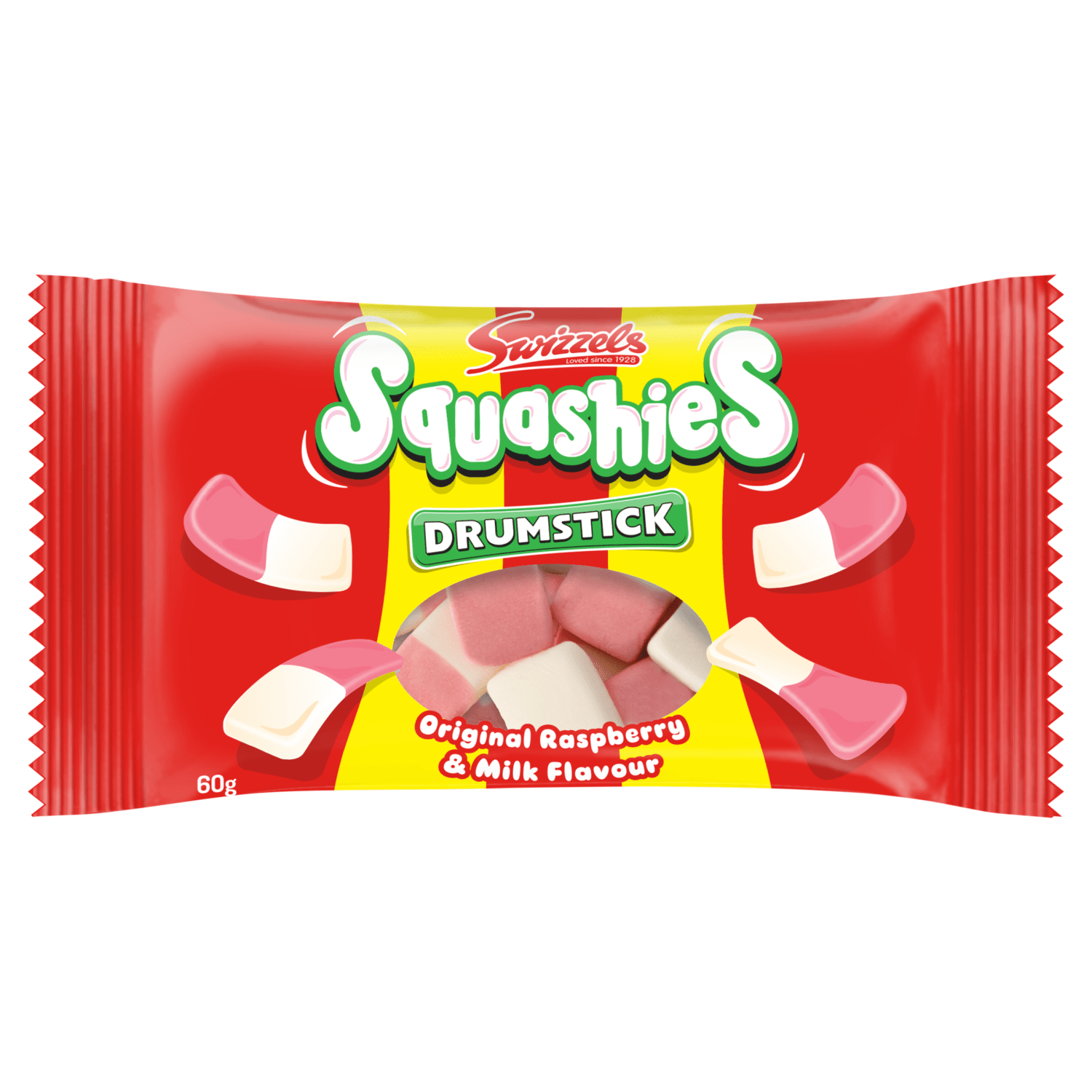 Swizzels Original Raspberry & Milk Flavour Drumstick Squashies 60g ...